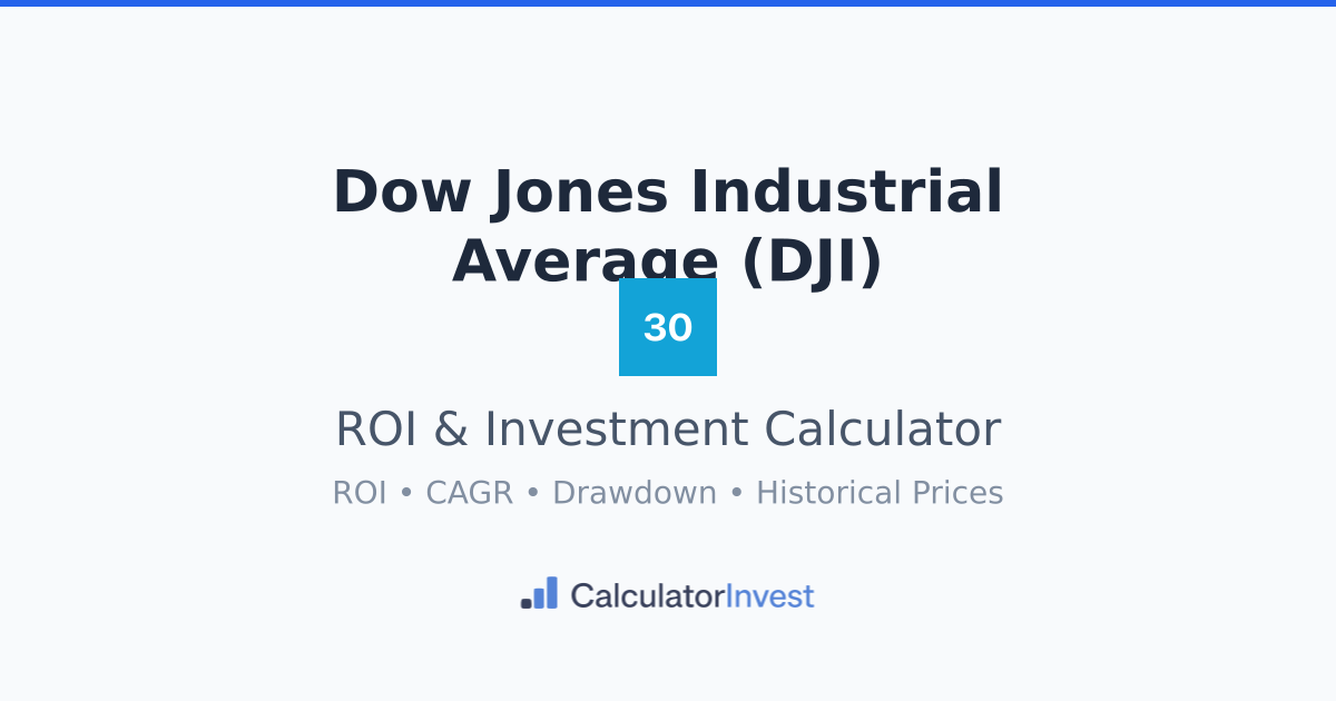 Dow Jones Industrial Average (DJI) Investment & ROI Calculator