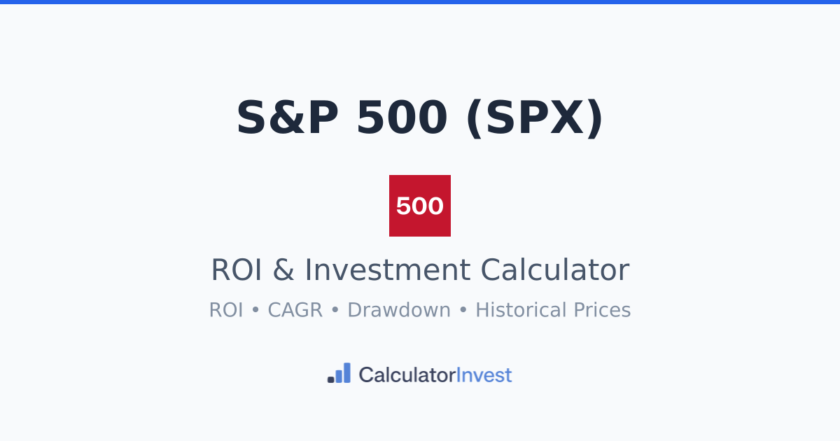 S&P 500 Return Calculator: Historical Performance & ROI